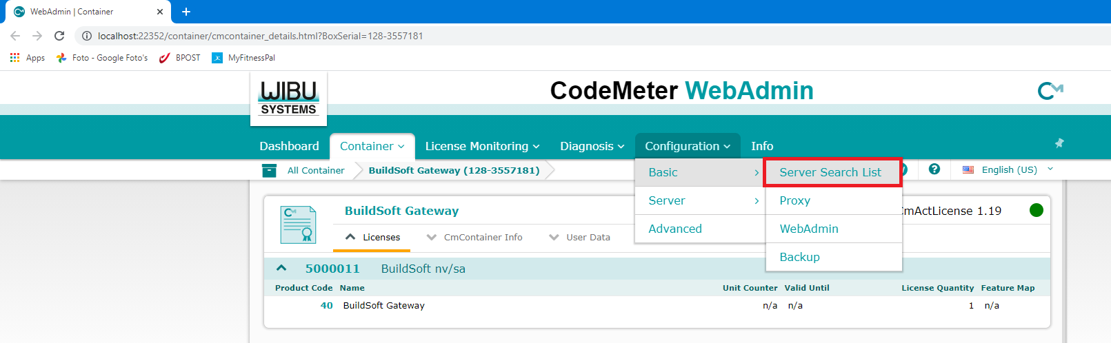 How to use Codemeter dongle as network license dongle – BuildSoft Support