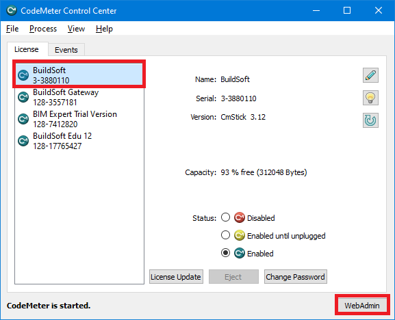 How to use Codemeter dongle as network license dongle – BuildSoft Support