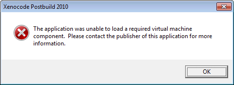 Error: Xenocode Postbuild 2010 – BuildSoft Support