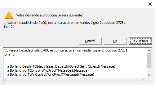 Error: ‘.’, hexadecimal value 0x00, is is an invalid character. Line 2, position 11724 ...