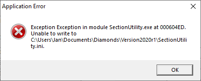 Exception Exception in module SectionUtiliy.exe at 000604ED – BuildSoft Support