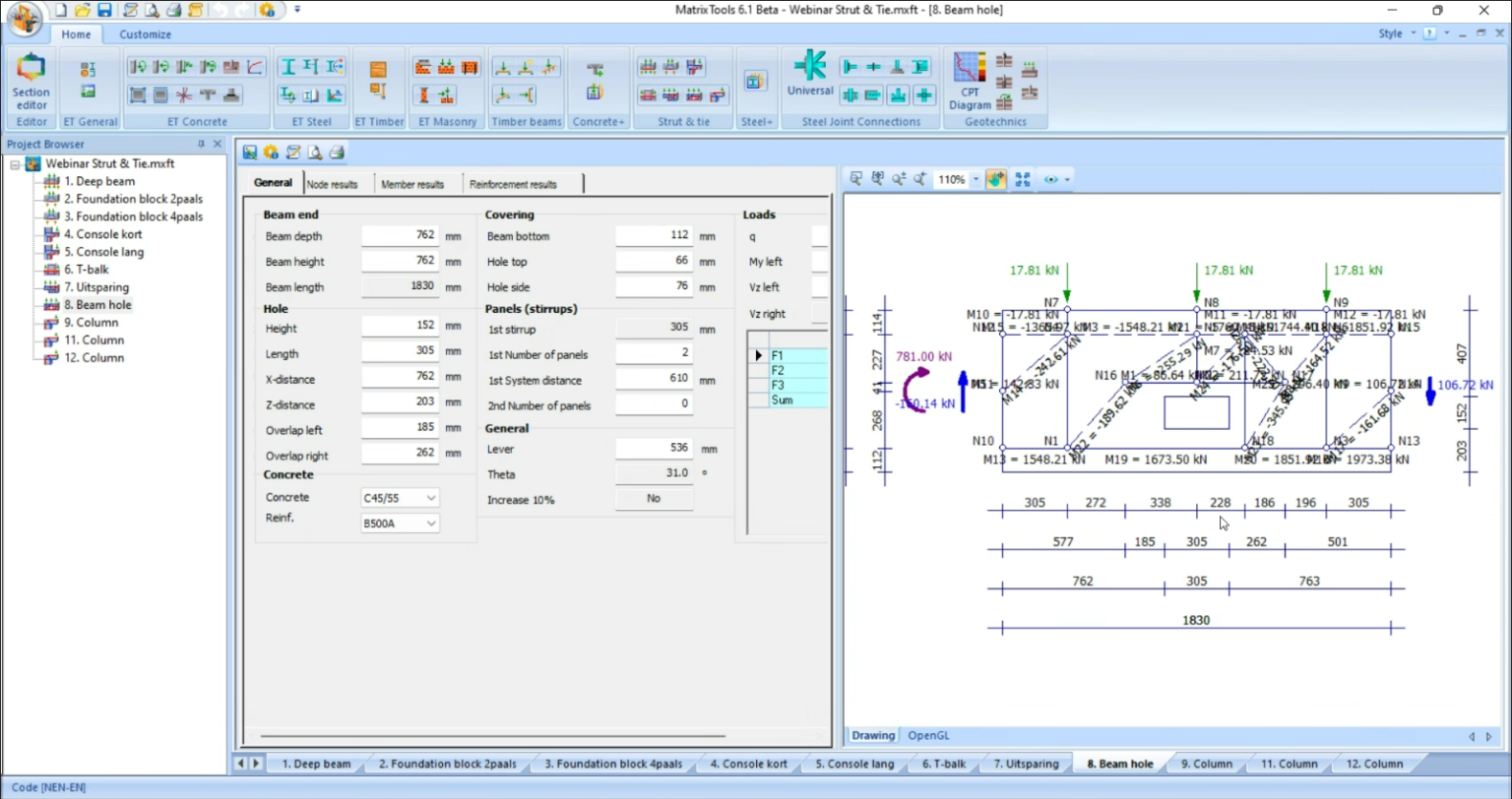 Can I model a concrete beam with openings in Diamonds? – BuildSoft Support